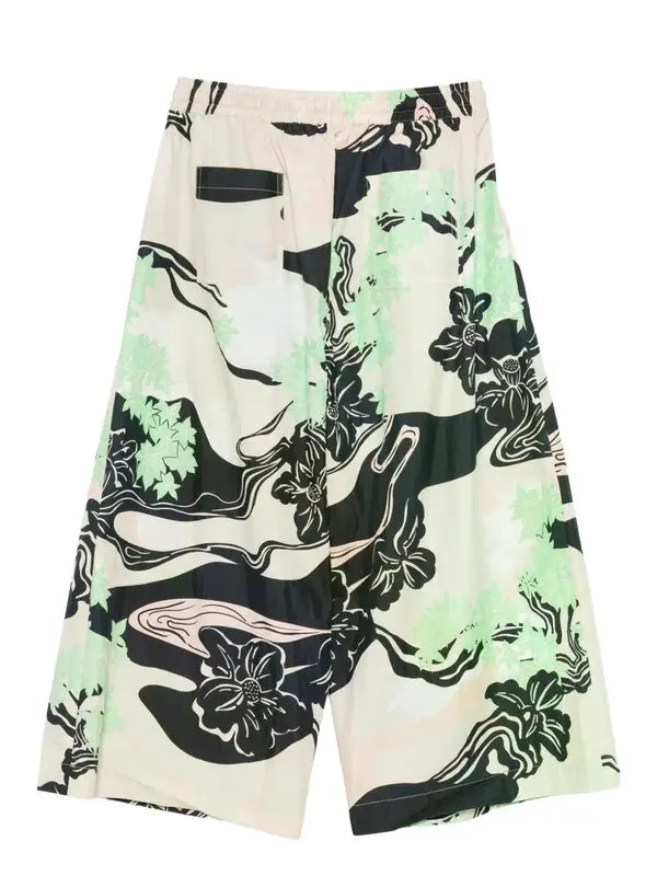 PSOPHIA Floral-print Wide-leg Trousers - Neutrals