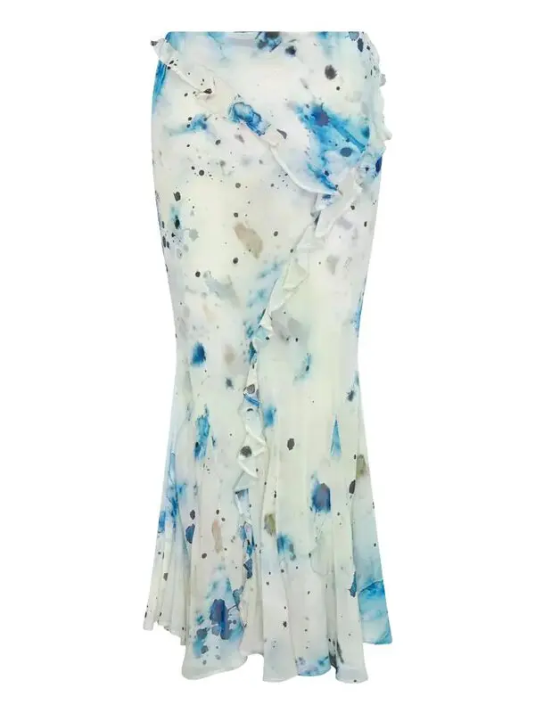 Paris Georgia Ruffled Printed Skirt - Neutrals