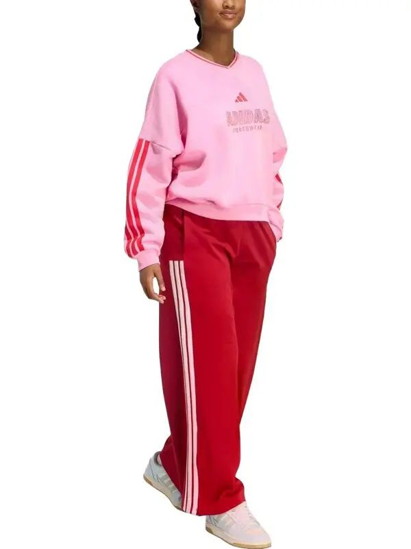 Adidas Side-stripe Track Pants - Red