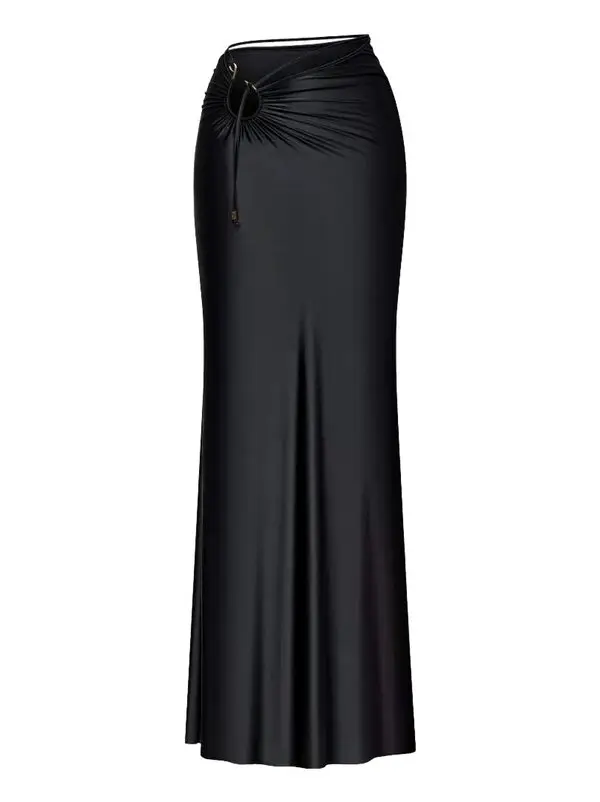 KOROBEYNIKOV Metallic Shine Maxi Skirt - Black