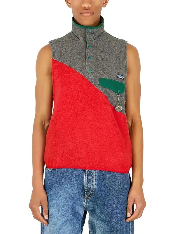 (DI)VISION Panelled Fleece Vest - Red