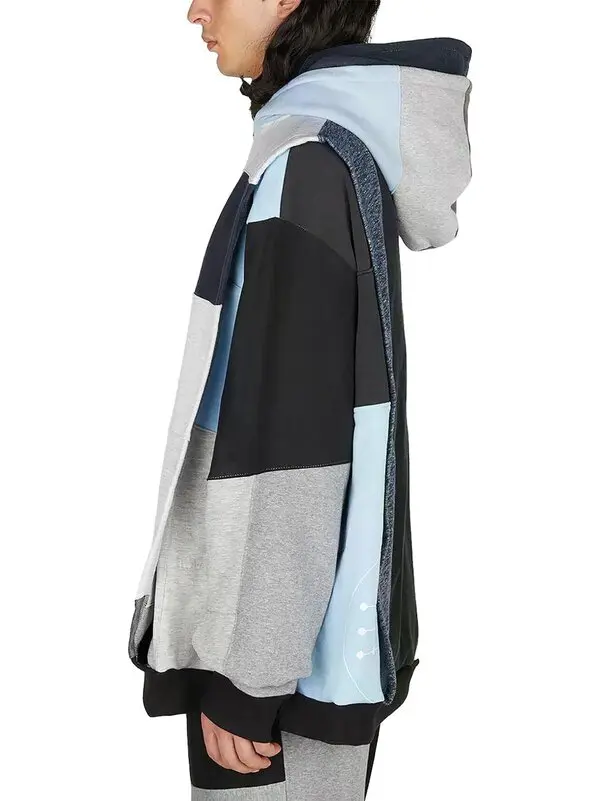 (DI)VISION Patchwork Jersey Hoodie - Grey