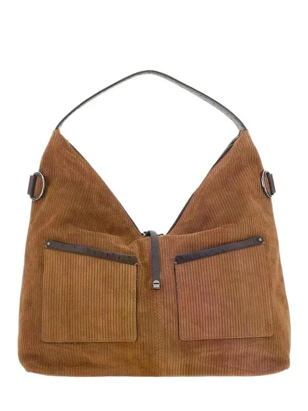 GIANNI CHIARINI Scilla Ribbed Tote Bag - Brown