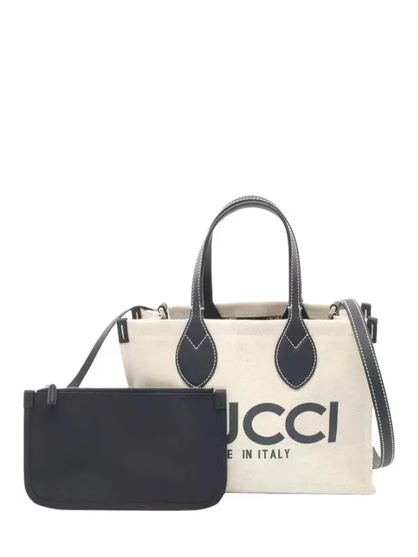Gucci 2010s Mini Print Two-way Handbag - White