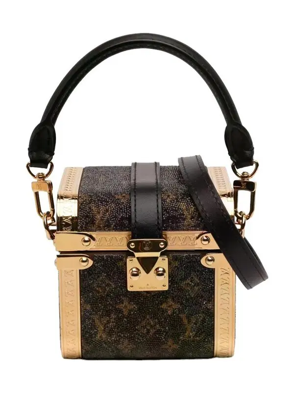 LOUIS VUITTON Monogram Satin Treasure Box Satchel - Brown
