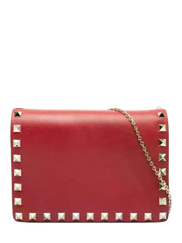 Valentino Garavani Rockstud Chain Pouch Crossbody Bag - Red
