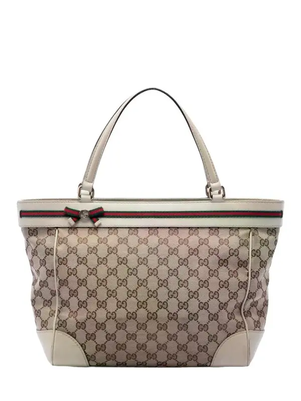 Gucci Gg Canvas Web Mayfair Tote Bag - Neutrals
