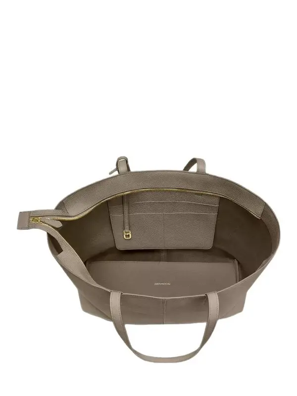 MAISON DE SABRE Zipped Leather Soft Tote - Grey