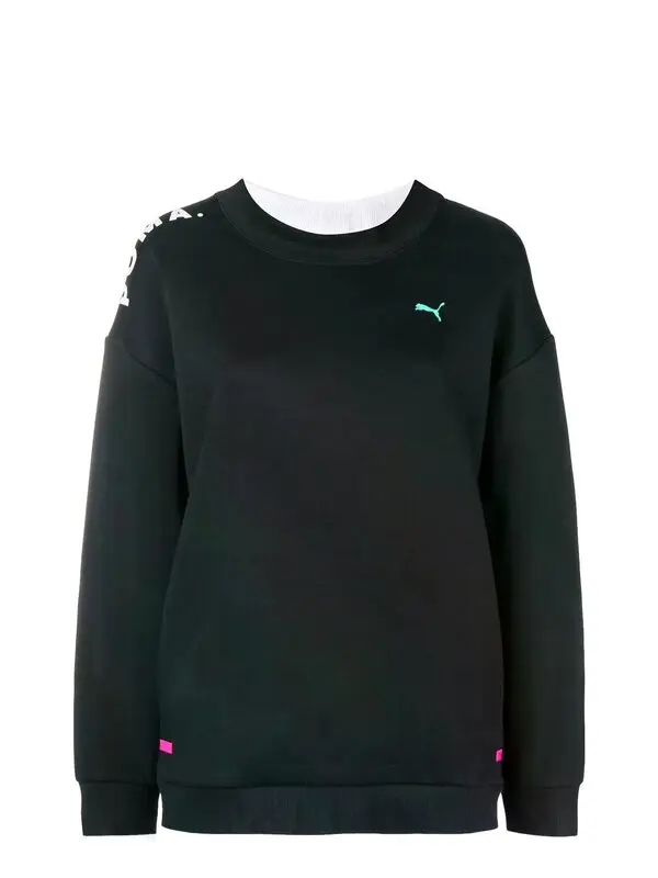PUMA Chase Crew Mesh-panel Sweatshirt - Black