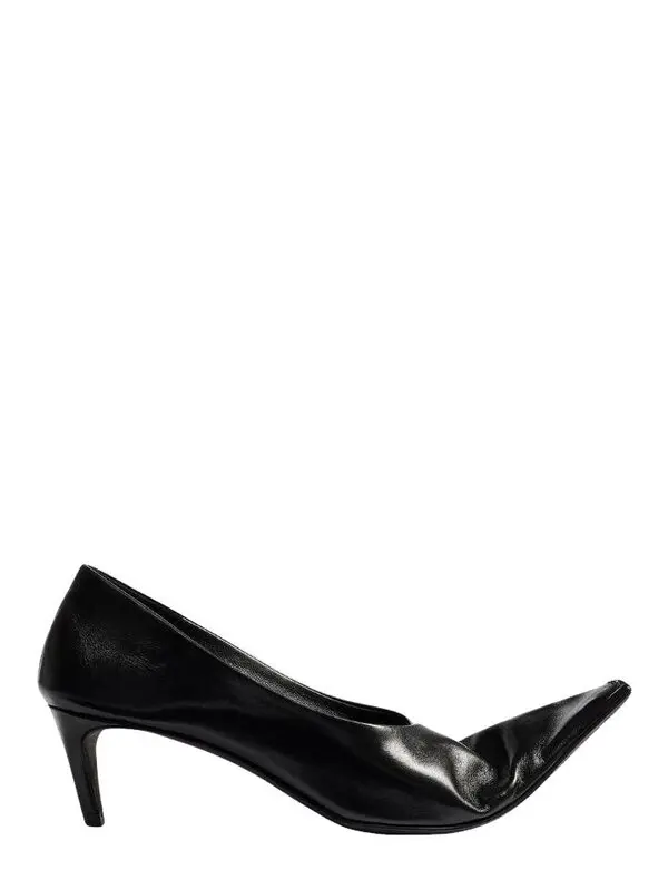 Khaite Marlene Pump In Glazed Leather - Black
