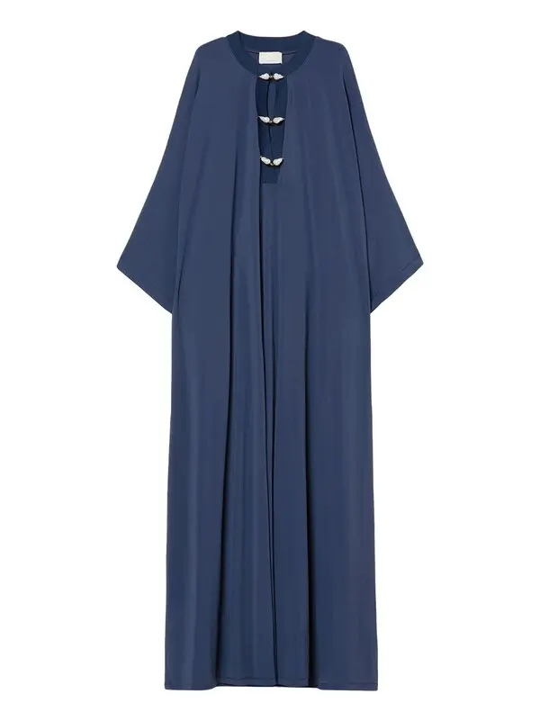 Marina Rinaldi Jersey Pearl-detail Maxi Dress - Navy