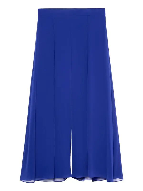 Marina Rinaldi Wide-leg Crepe Georgette Trousers - Blue