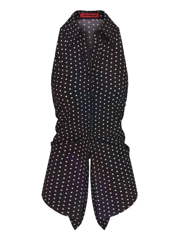 SIMONMILLER Loch Polka-dot Sleeveless Shirt - Black