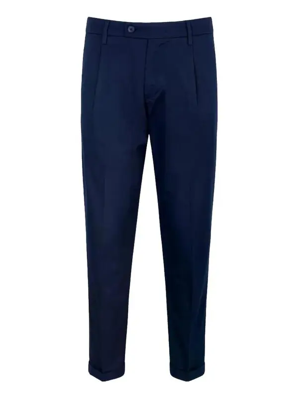 RE-HASH Pleated Turn-up Trousers - Blue
