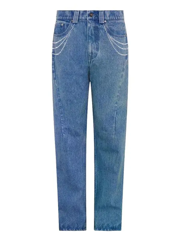 Paris Georgia Jewelled Straight Leg Jeans - Blue