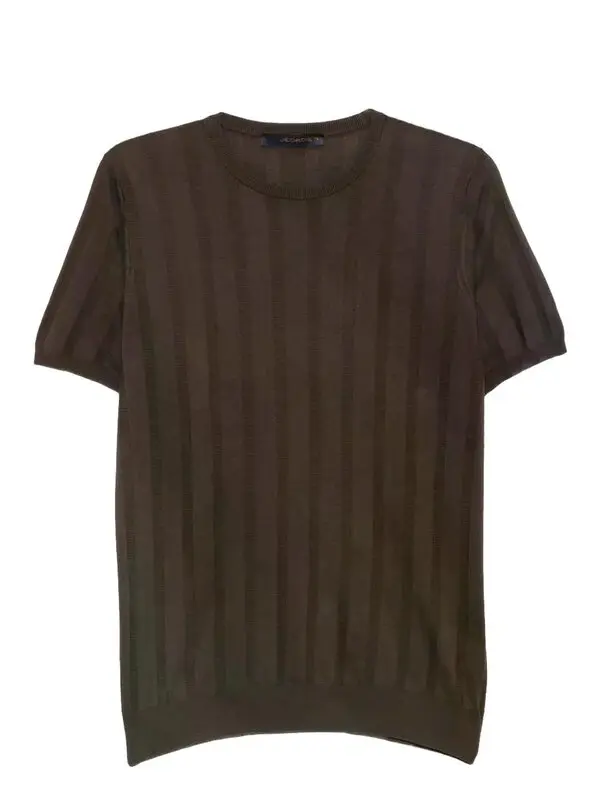 JEORDIE'S Knitted Short-sleeve Cotton T-shirt - Brown