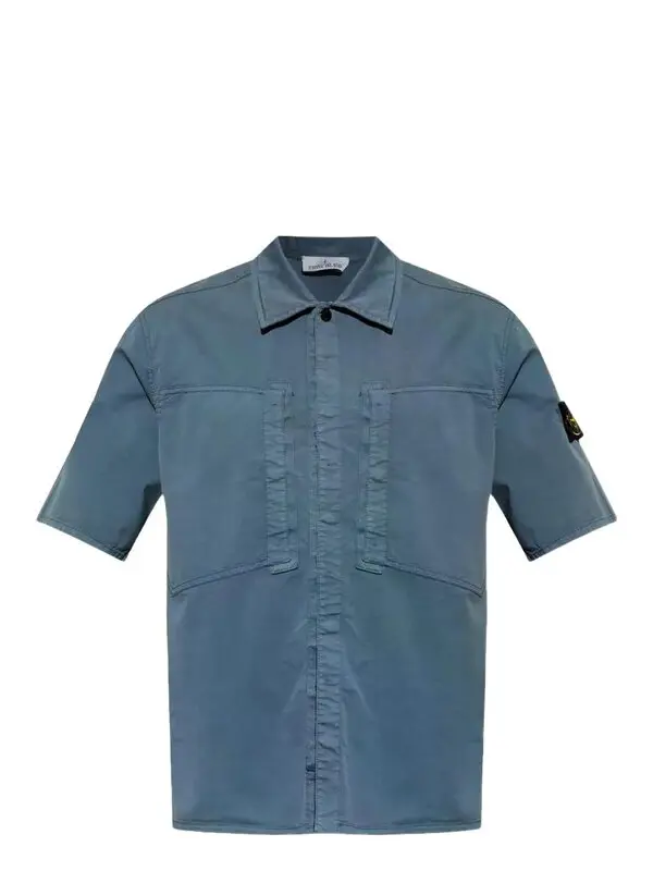 Stone Island Logo-patch Short-sleeved Shirt - Blue
