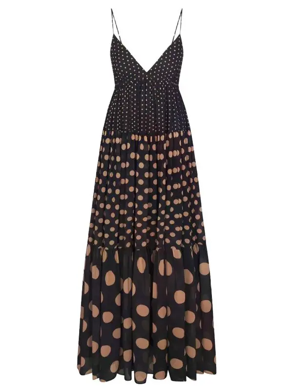 SIMONMILLER Romi Polka-dot Maxi Dress - Black