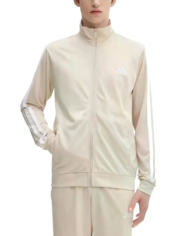 Adidas Side-stripe Zip-up Sweater - Neutrals