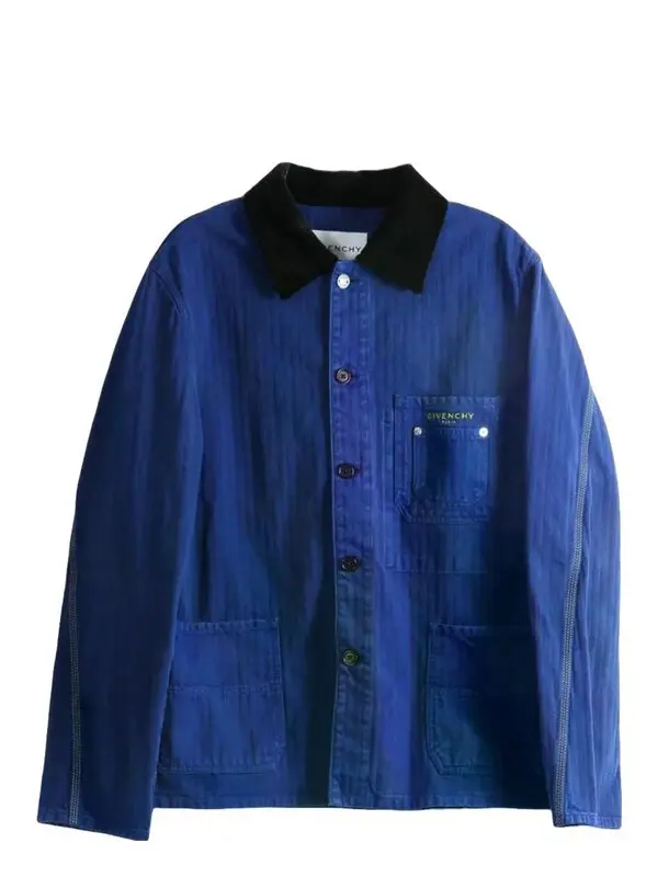 Givenchy Logo Corduroy Jacket - Blue