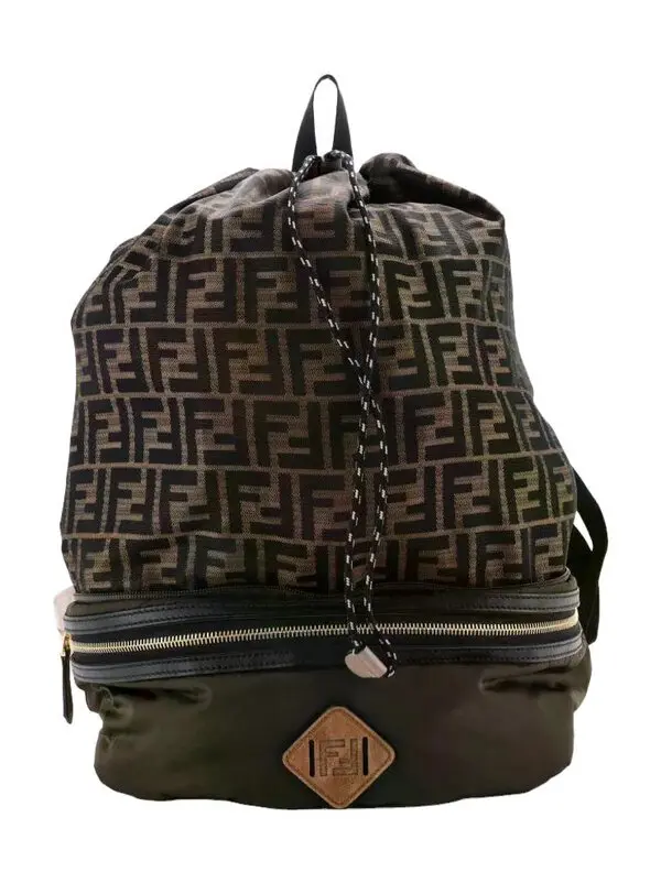 Fendi Convertible Belt Bag Zucca Canvas And Nylon Backpack - Brown