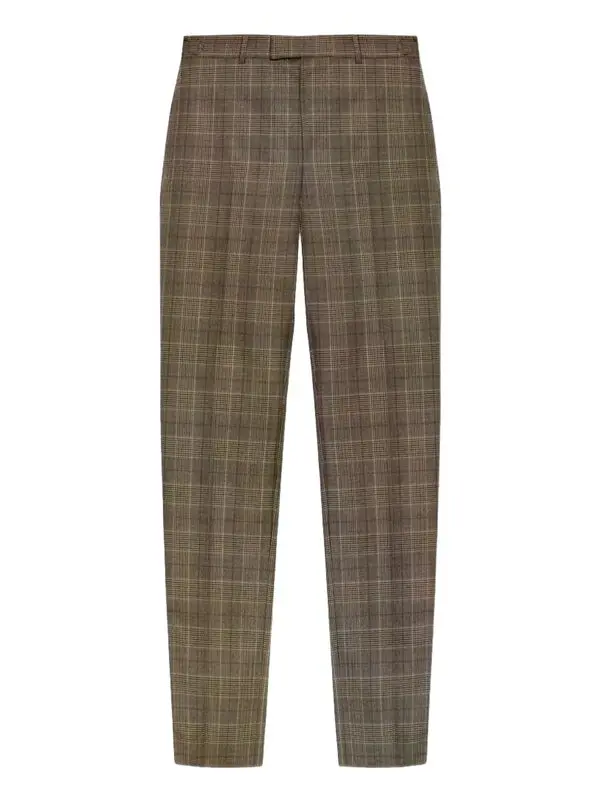 Alexander McQueen Prince Of Wales Check Wool Trousers - Brown