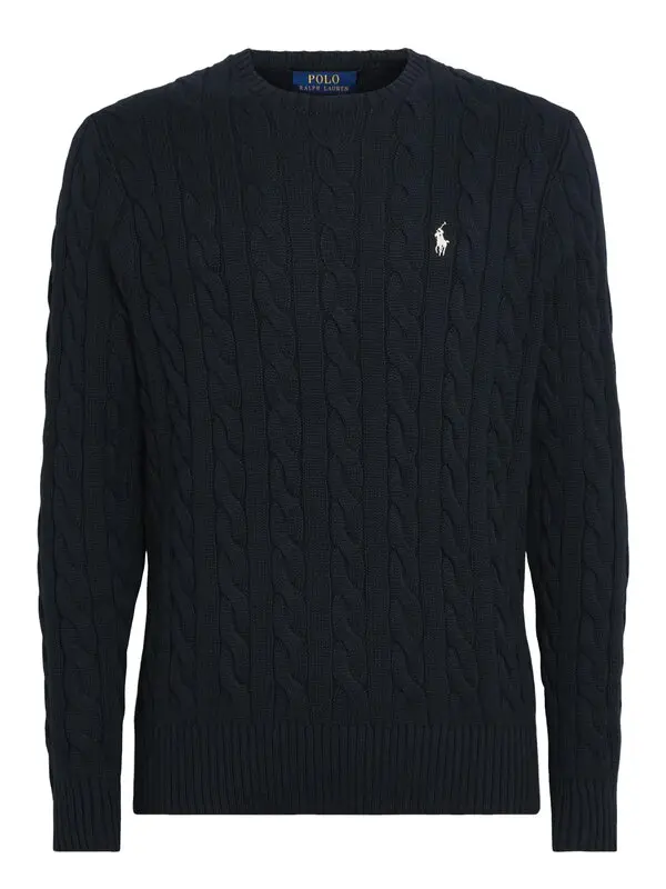 Polo Ralph Lauren Cotton Cable-knit Crewneck Sweater - Navy