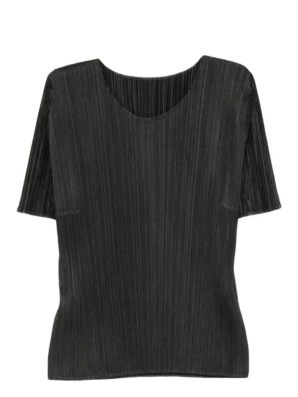 Issey Miyake Plissé-effect Short-sleeve T-shirt - Black