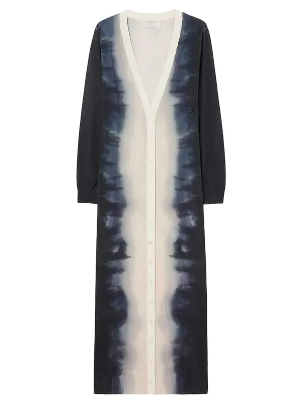 Marina Rinaldi Knitted Cardigan Midi Dress With Abstract Print - Black