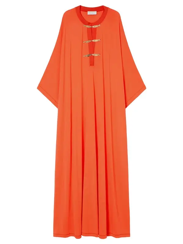 Marina Rinaldi Jersey Fish-detail Maxi Dress - Red