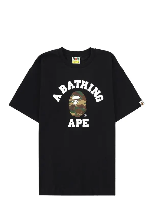 A BATHING APE T-shirt "glitch Woodland - Black