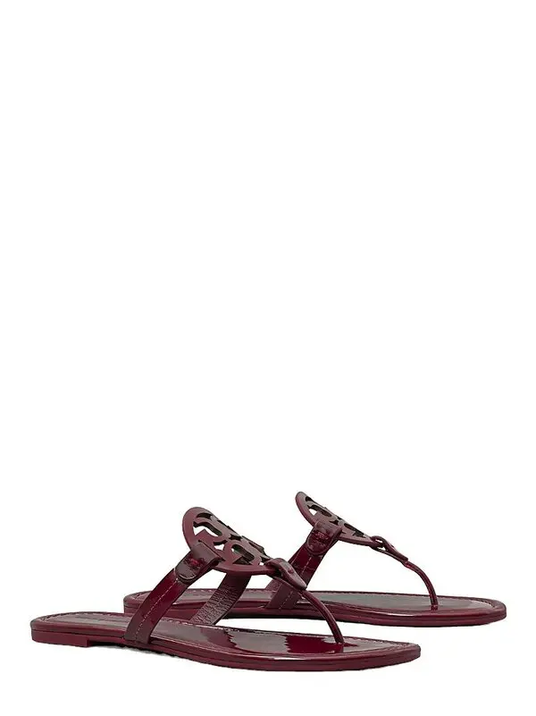 Tory Burch Miller Leather Sandals - Dark Raspberry