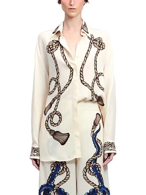 YUKIO Printed Silk Viscose Shirt - Ropes