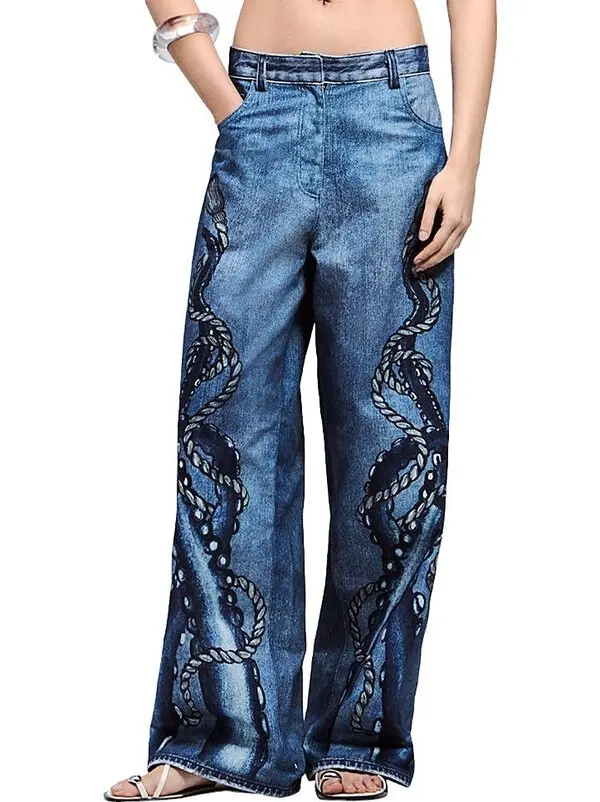 YUKIO High Rise Wide Leg Jeans - Octopus