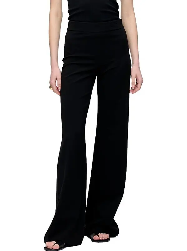 CALLAS MILANO Anouk Stretch Jersey Wide Leg Pants - Black