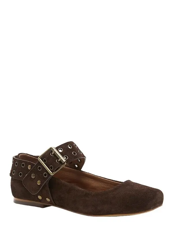 Free People Maggie Mary Jane Flats - Chocolate