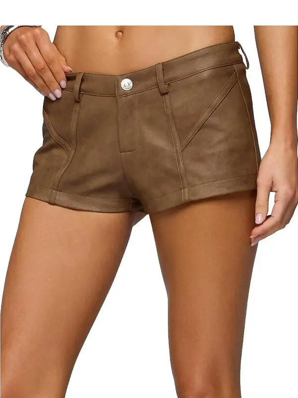 EDIKTED Idara Micro Shorts - Brown