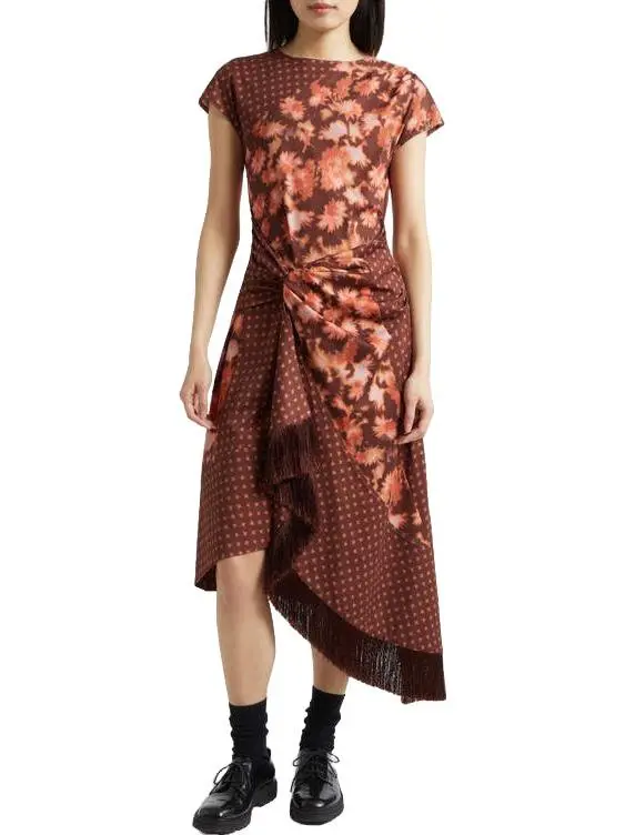 3.1 Phillip Lim Desert Flower Mixed Print Cotton Dress - Rust Multi