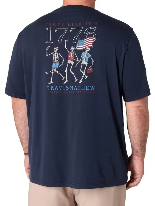 TRAVISMATHEW FIT BY DXL Big & Tall Summer Salute Graphic Tee - Total Eclipse