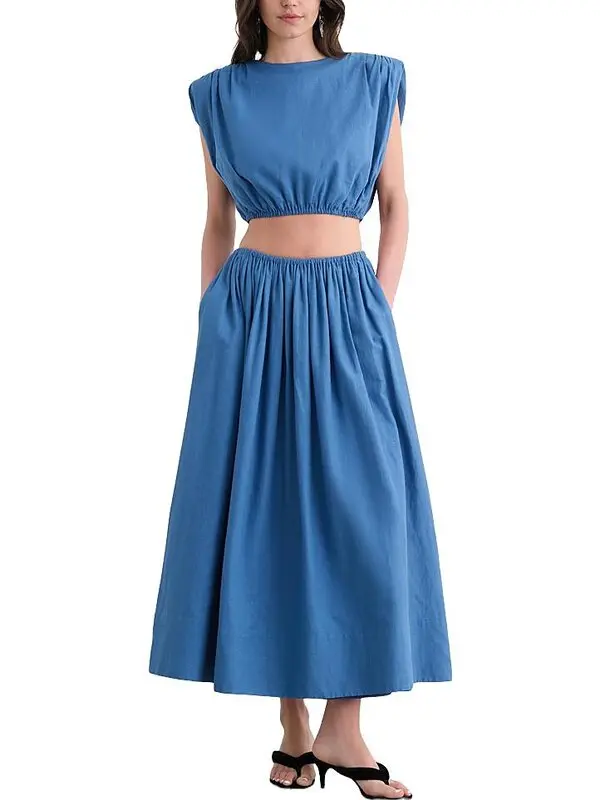 TOCCIN Sirelle Strong Shoulder Top - Ocean