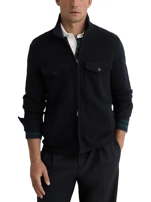 REISS Dunstall Overshirt - Navy