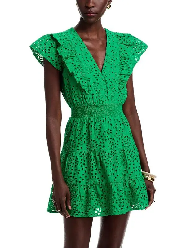 LAYERED WITH LOVE Lil Jane Eyelet Mini Dress - Green