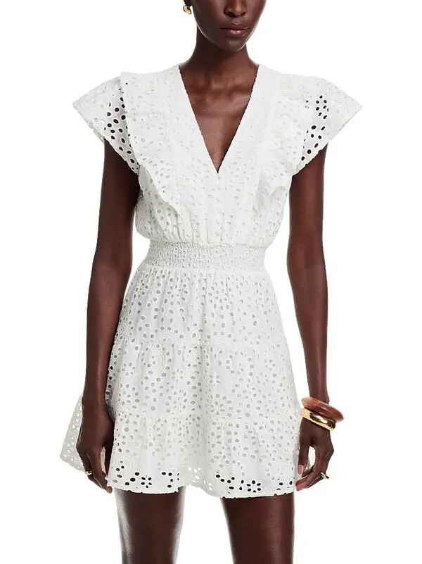 LAYERED WITH LOVE Lil Jane Eyelet Mini Dress - White