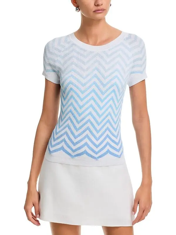 MILLY Kaira Knit Top - Blue Multi