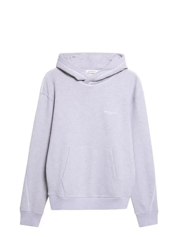 Givenchy Couture Seam Cotton Fleece Hoodie - Light Grey Melange