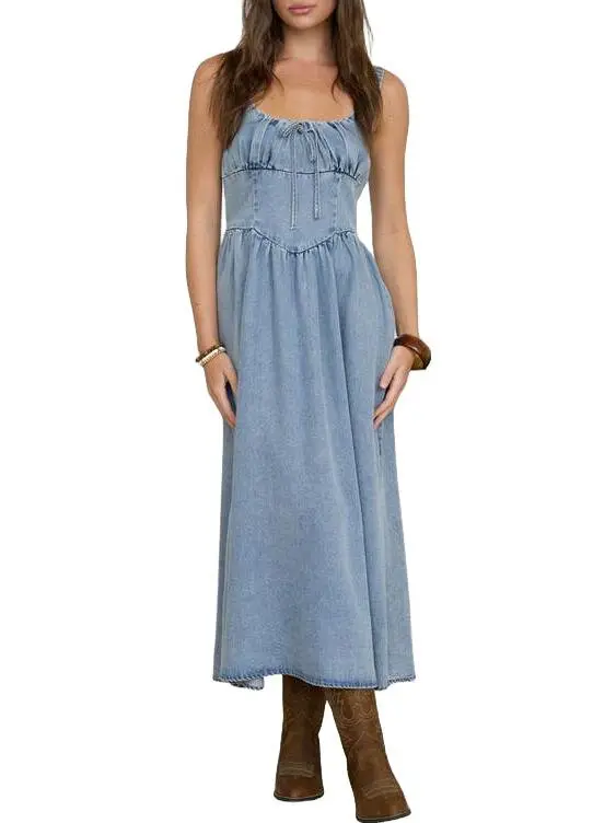 BLU PEPPER Corset Midi Dress - Chambray
