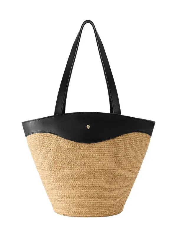 Helen Kaminski Braided Raffia Tote Bag - Black