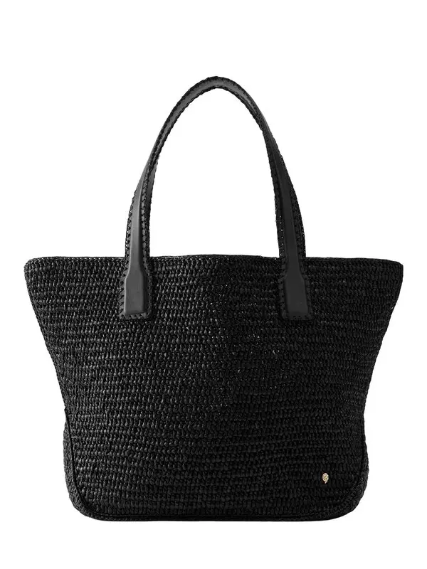 Helen Kaminski Liyoni Crocheted Raffia Tote Bag - Black