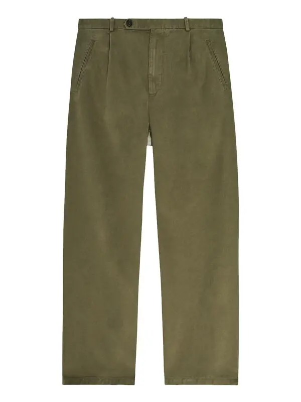 JIL SANDER Tapered Cotton-twill Trousers - Olive