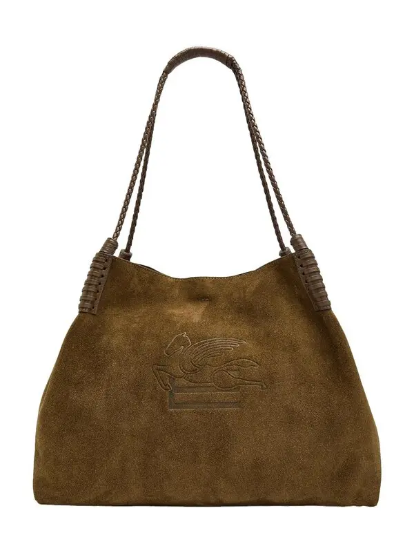 Etro Libra Large Suede And Leather Tote - Multicoloured